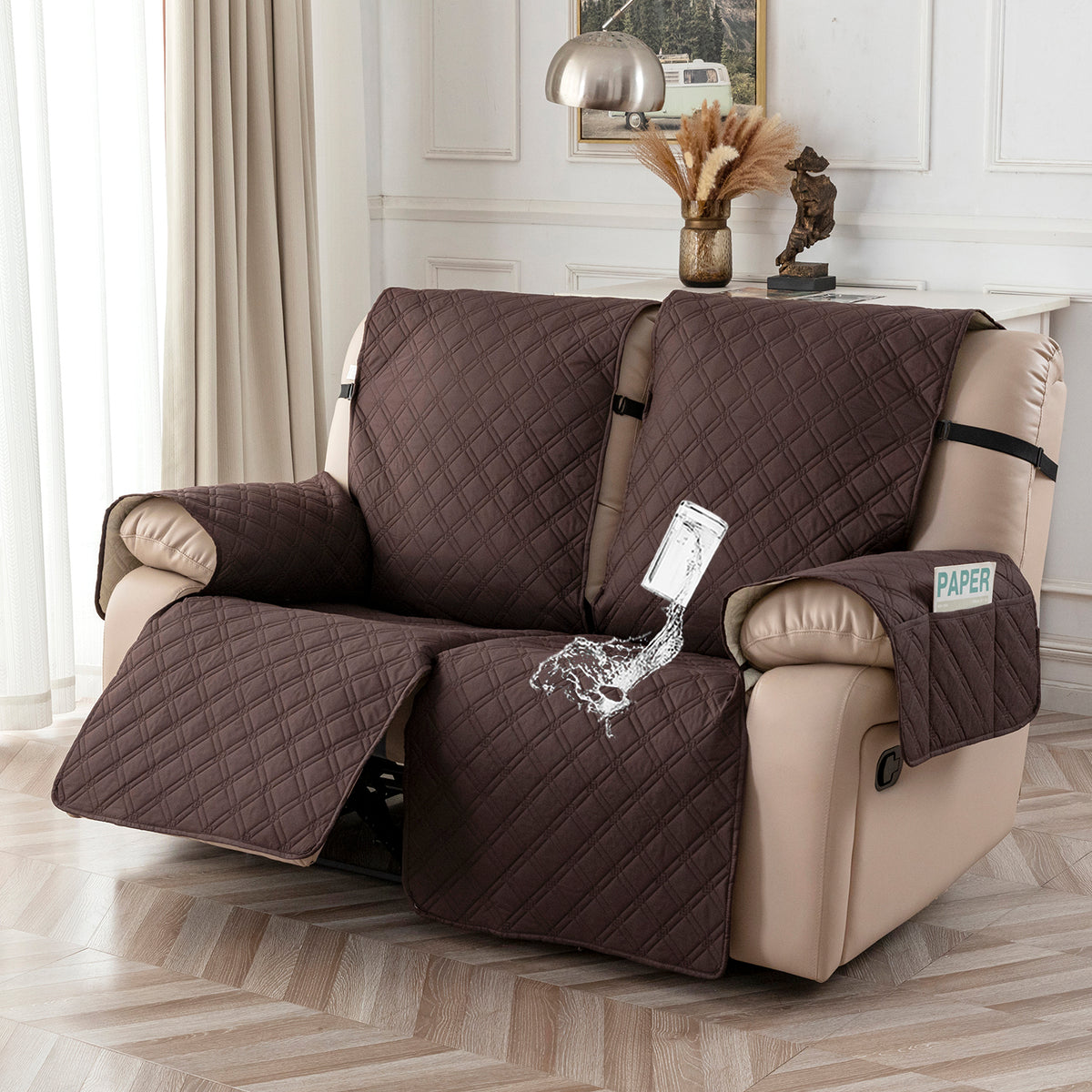 Stylish Recliner Loveseat Cover with Elastic Edges– Sureix
