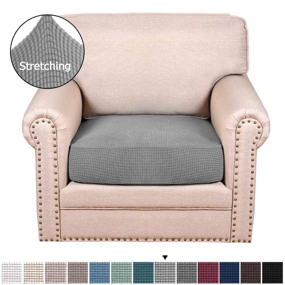 Stretch Cushion Cover Couch Cushion Slipcover Seat Covers Chair Sofa Cushion Protector Spandex ...