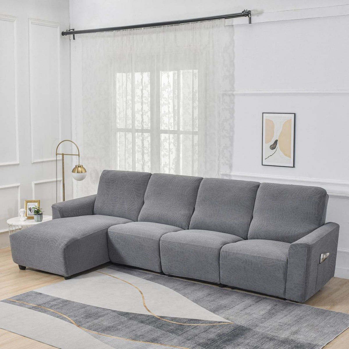 7/9pcs Waterproof And Anti-Splash Functional Chaise Longue And Sofa Cover, Elastic Sofa Cover ...