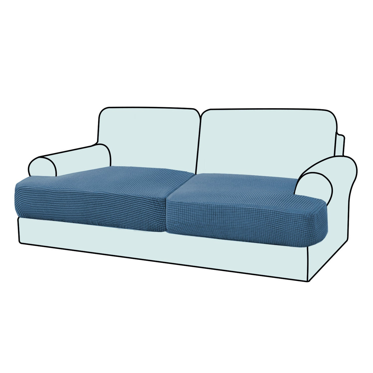 Stretch Jacquard T-Shape Cushion Covers T Cushion Sofa Slipcover– Sureix