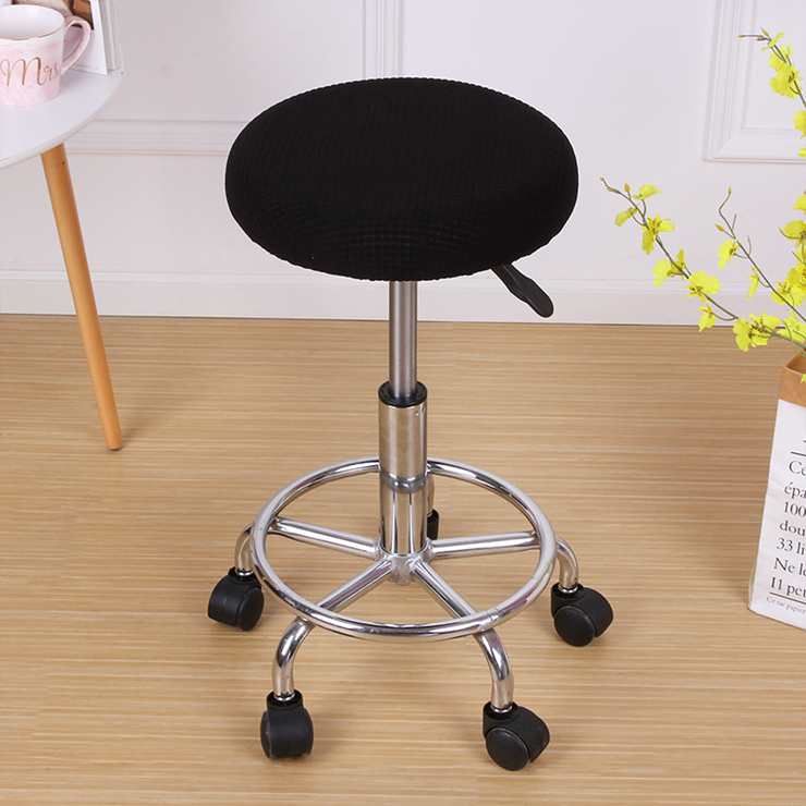 Round Bar Stool Cover Dining room elastic slipcovers for chairs– Sureix
