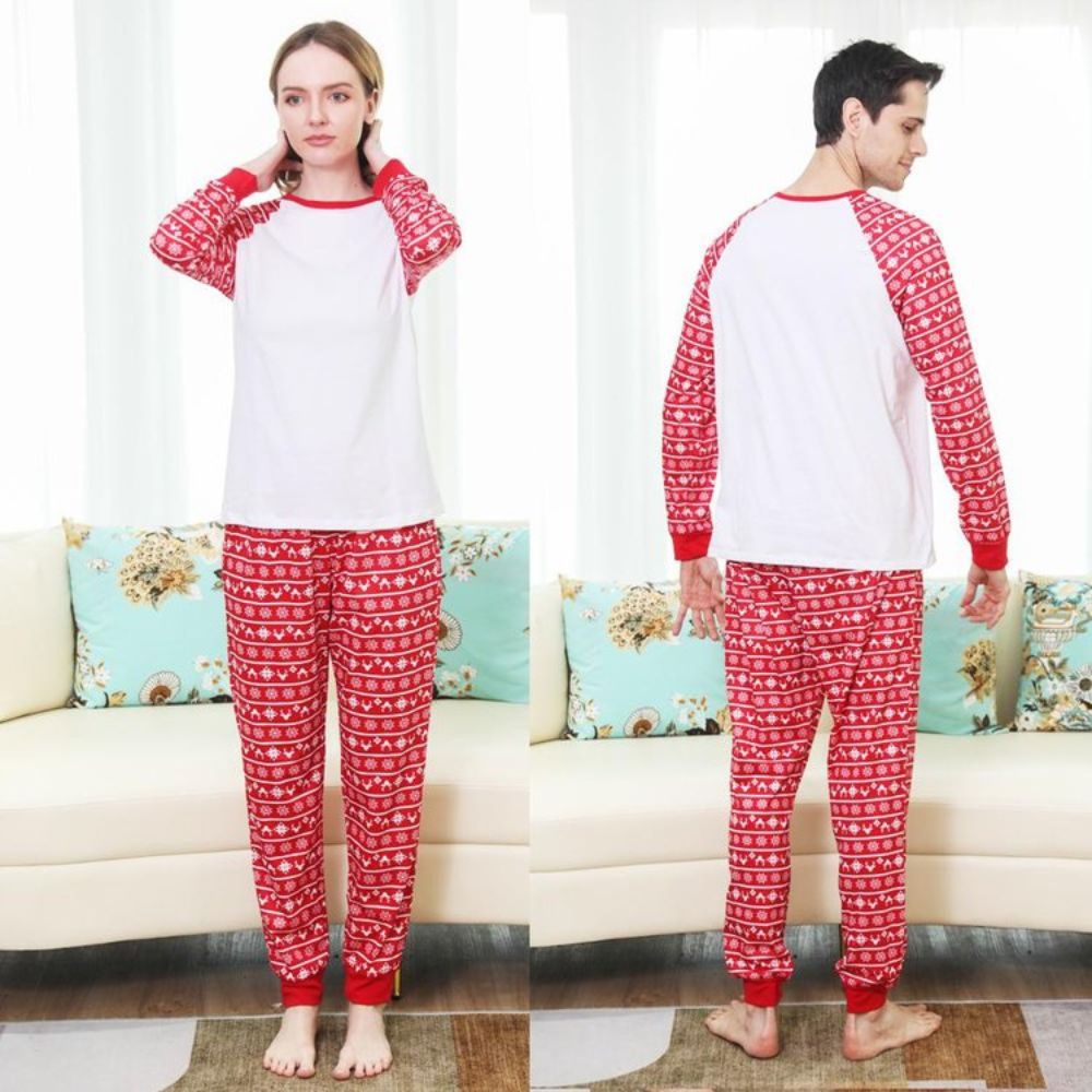 Family Matching Elk Series Striped Comfy Red&White Pajamas Sets– Sureix