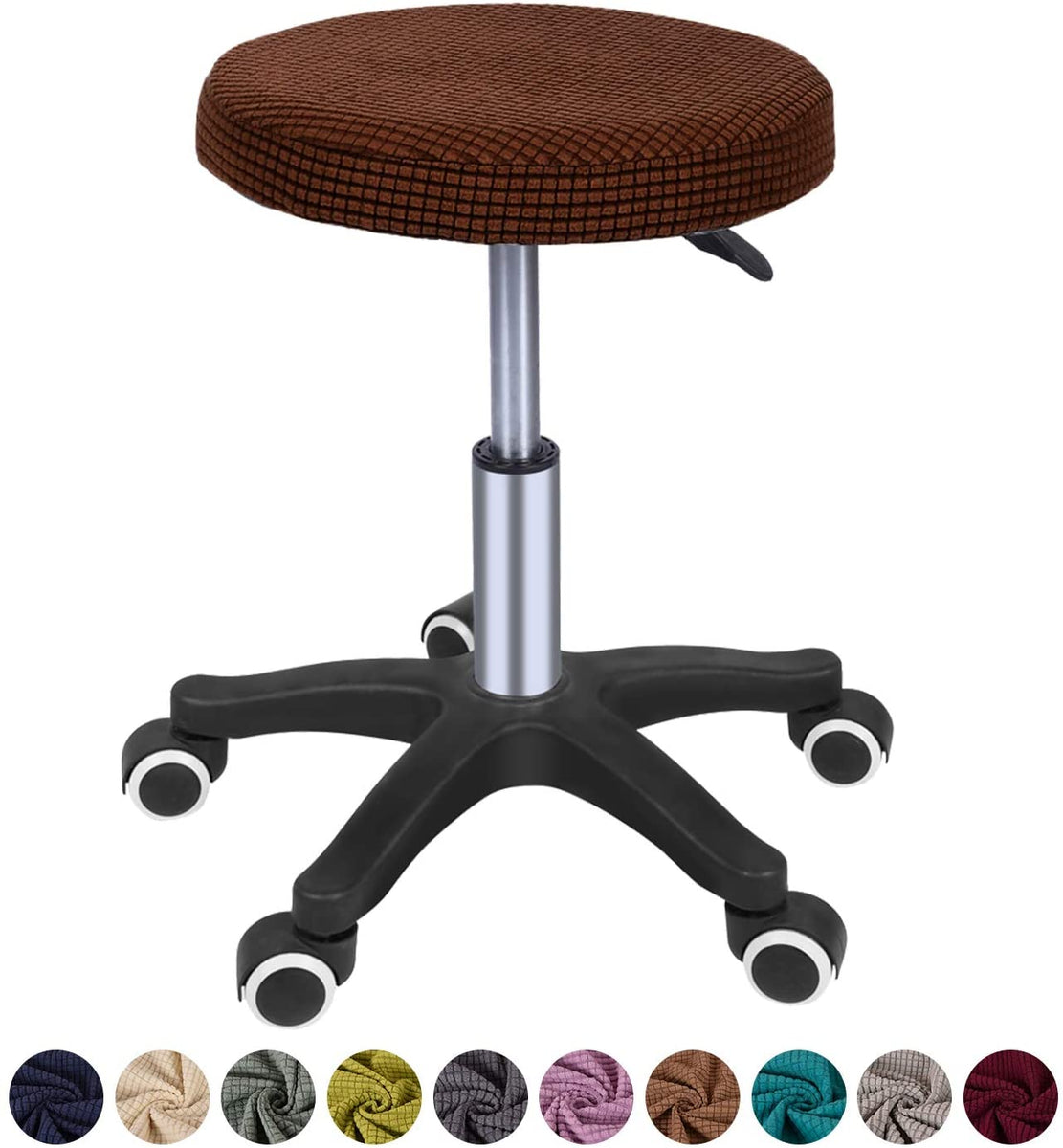 Round Bar Stool Cover Dining room elastic pattern chair slipcovers– Sureix