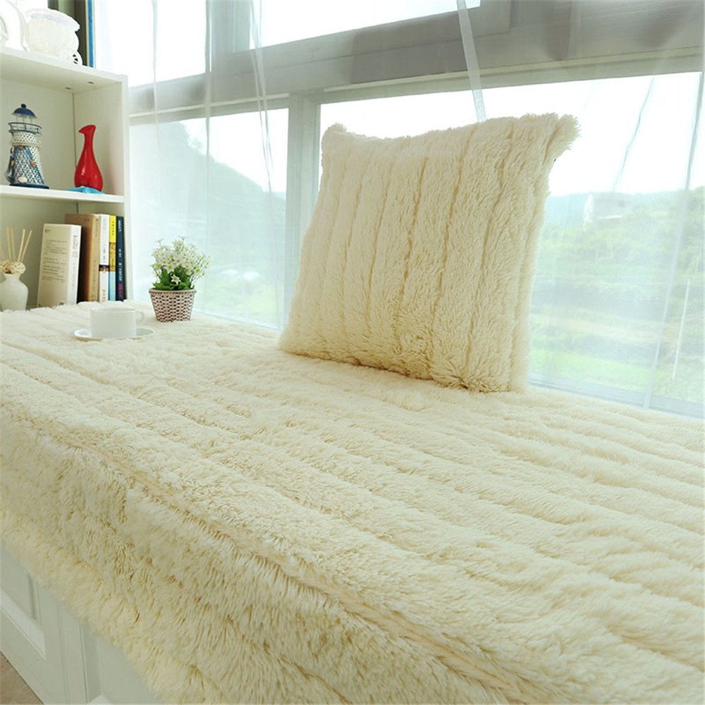 Plush Bay Window Mat Plush Thickened Non-Slip Bay Window Pad/Windowsill ...