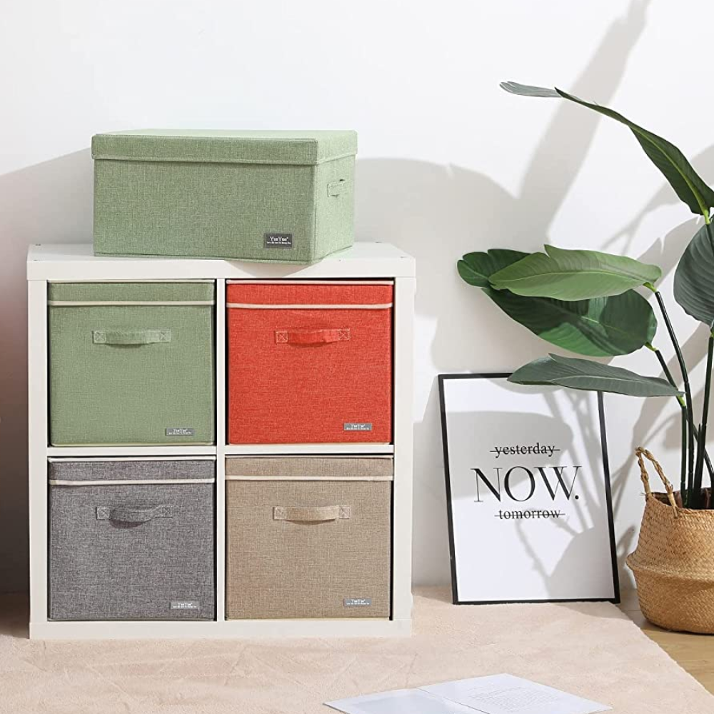 Storage Cubes Non-Woven Fabric Bins with Double Handles Closet ...