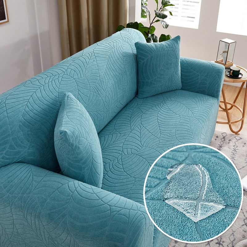 Sofa Couch Cover Thick Jacquard Leaf Pattern Sofa Cover For Living Room ...
