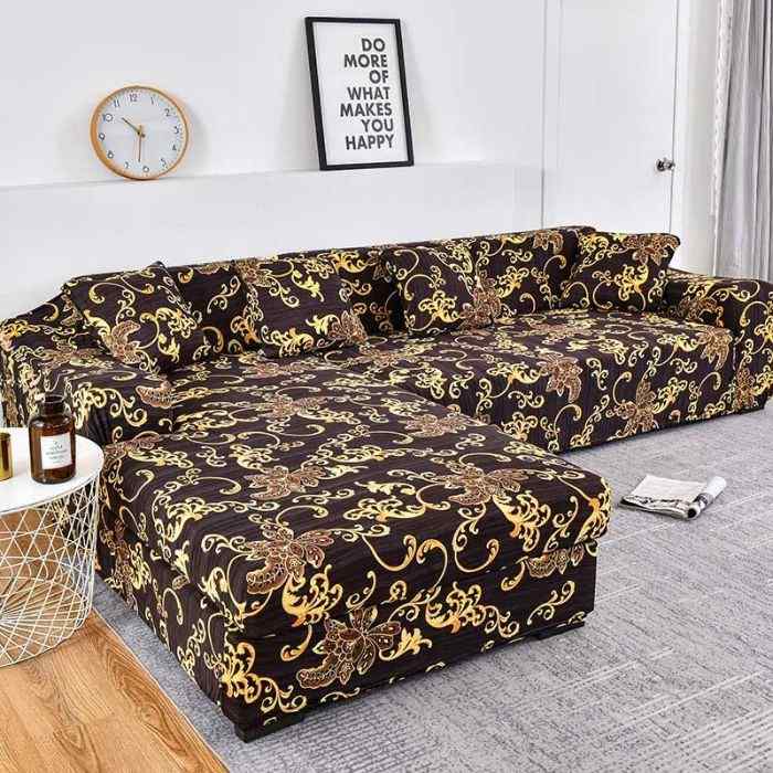 slipcover l shaped sectional Polyester Stretch Couch Covers with 2 ...