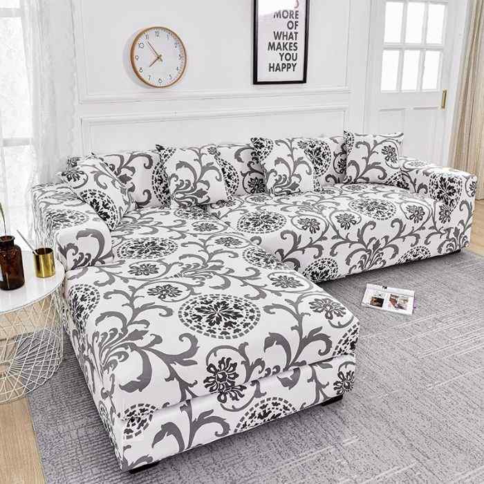 slipcover l shaped sectional Polyester Stretch slipcover l shaped couch ...