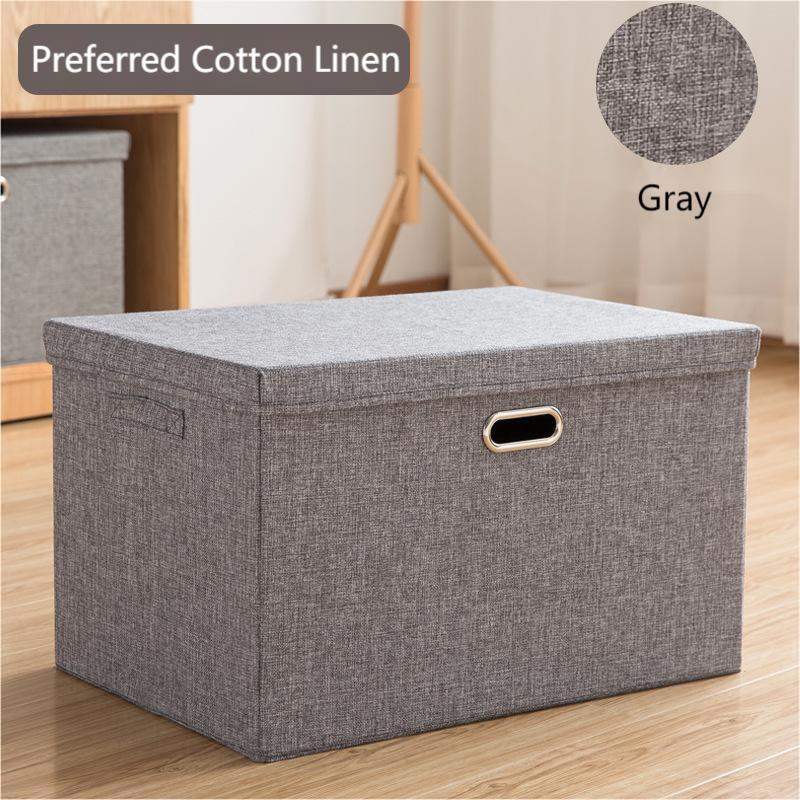 Collapsible Stackable Storage Bins with Lids Foldable Fabric Closet ...