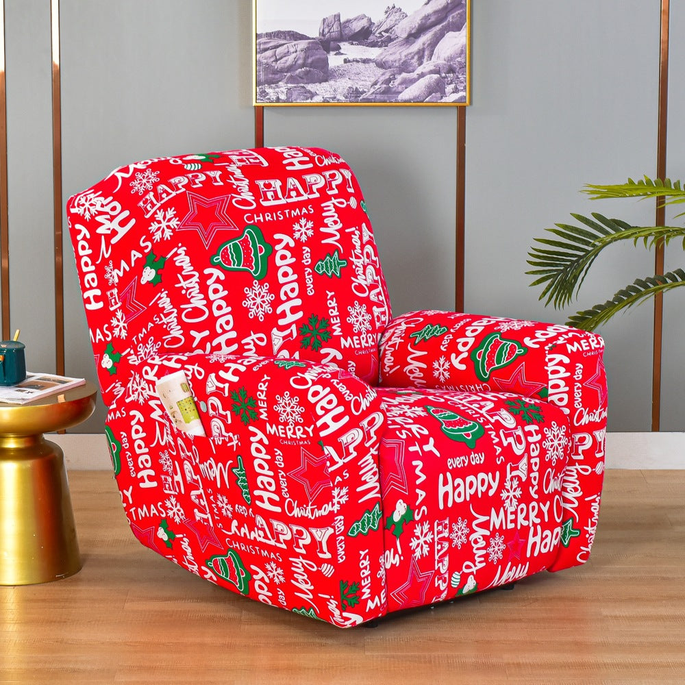 4 Pieces Christmas Pattern Strechable Recliner Chair Slipcovers– Sureix