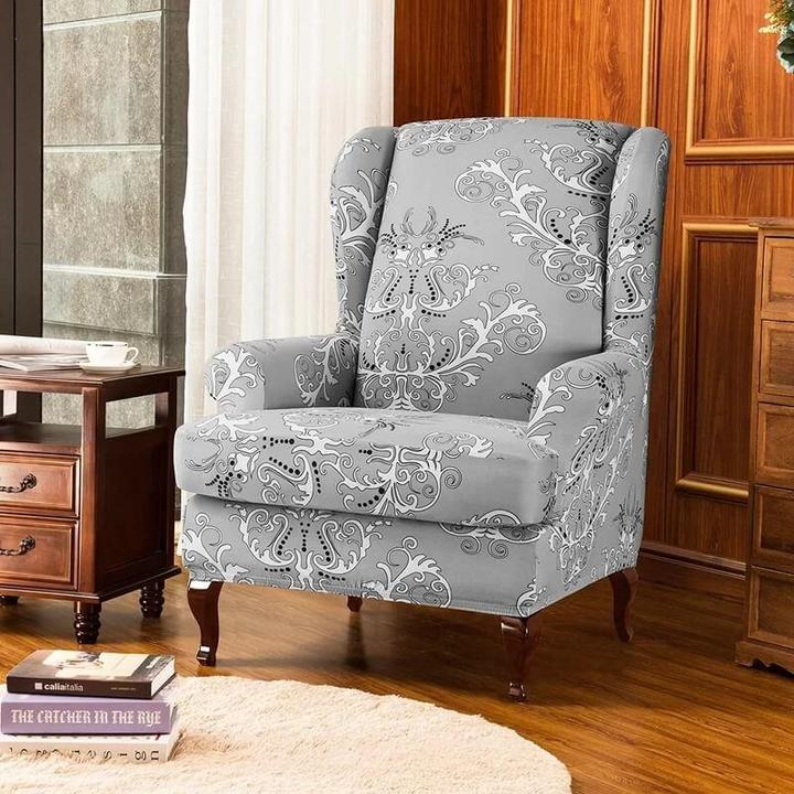 Printed pattern Wingback 2 Pieces Washable Stretch Armchair Covers– Sureix