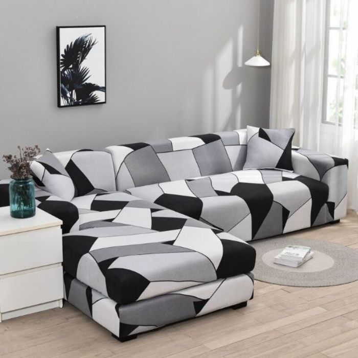 slipcover l shaped sectional Polyester Stretch sofa cover l shape– Sureix