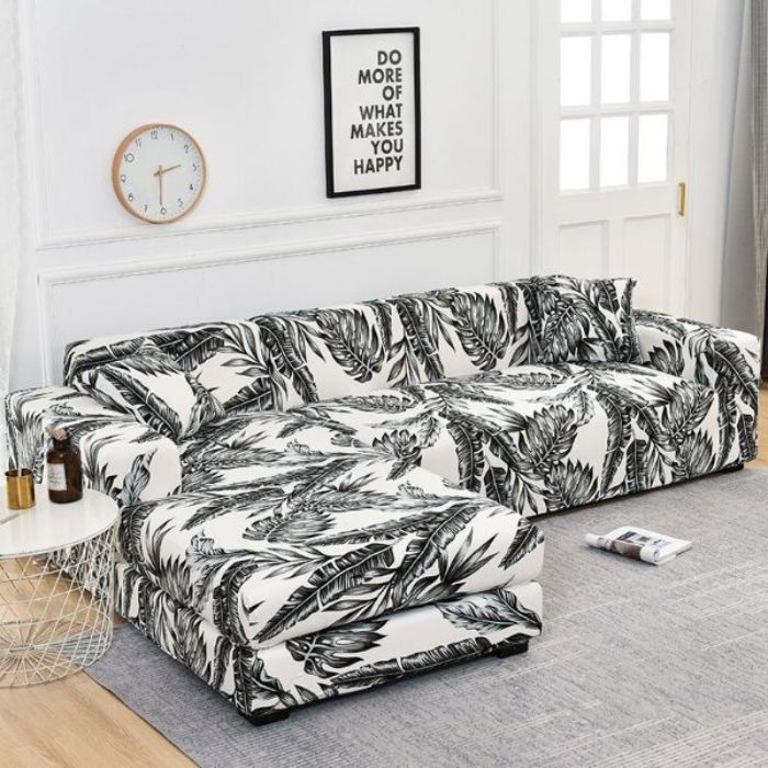 slipcover l shaped sectional Polyester Stretch sofa cover l shape– Sureix